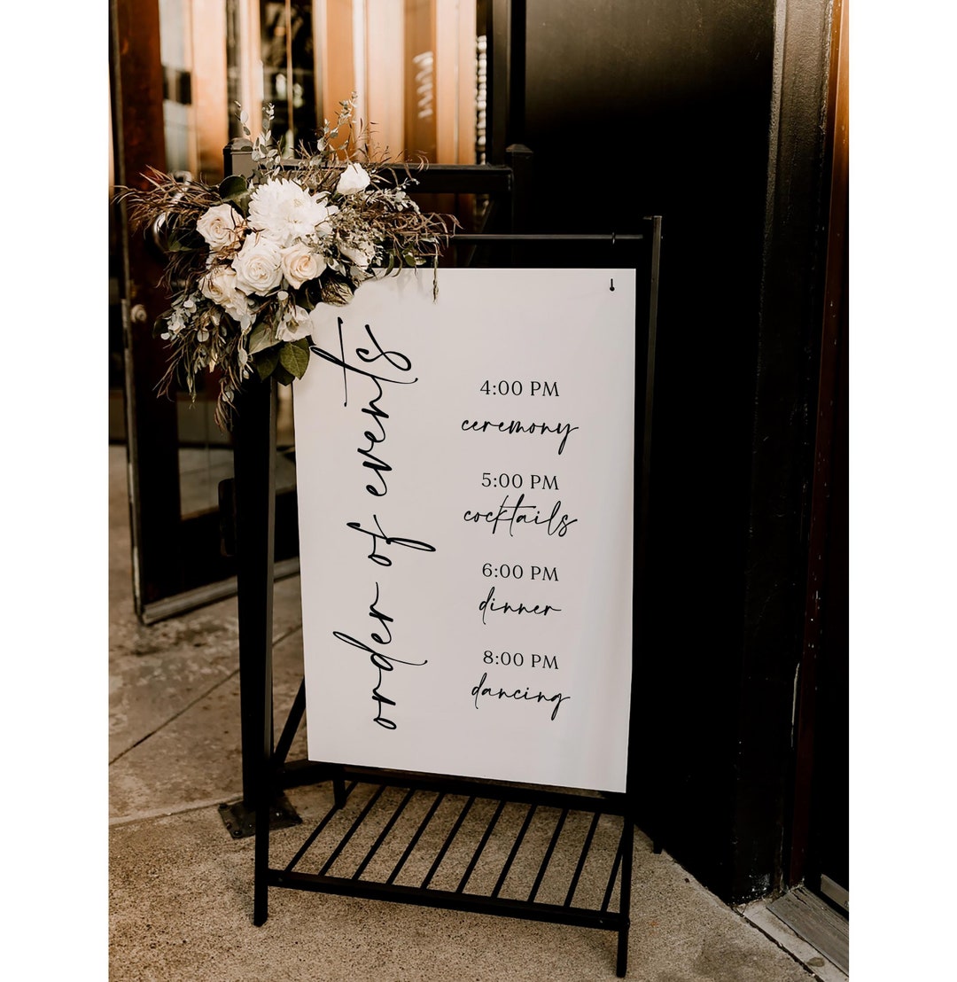 Wedding Schedule Sign, Acrylic Wedding Timeline Sign, Order of Events ...