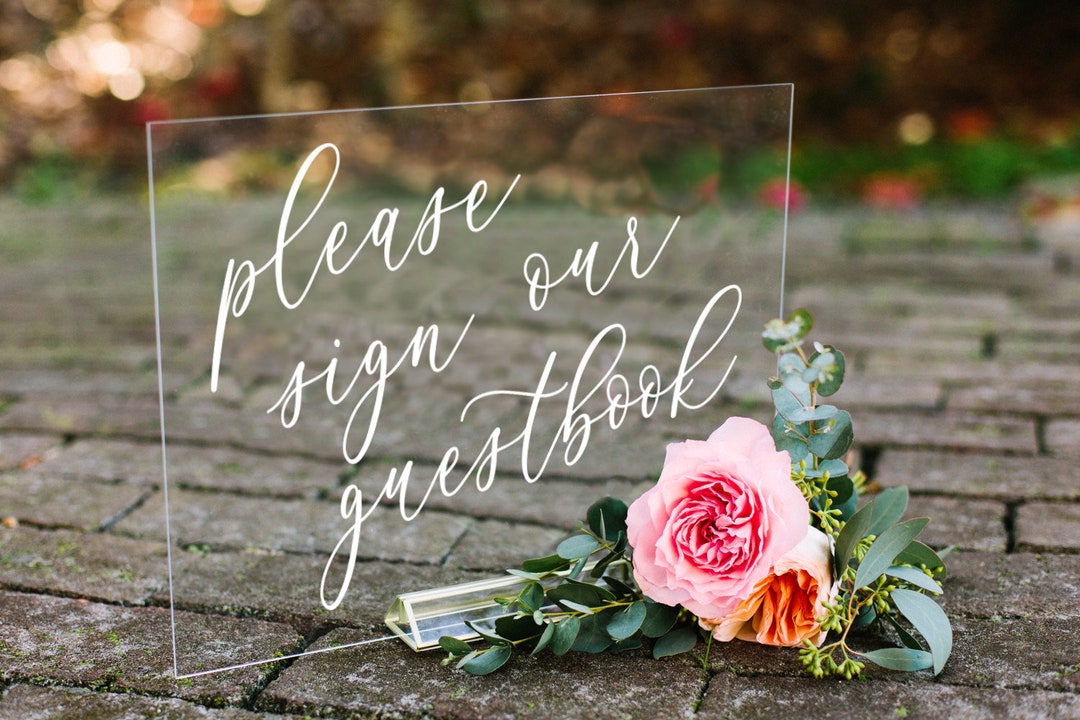 Guestbook Sign, Modern Acrylic Guest Book Sign, Wedding Guestbook Sign ...