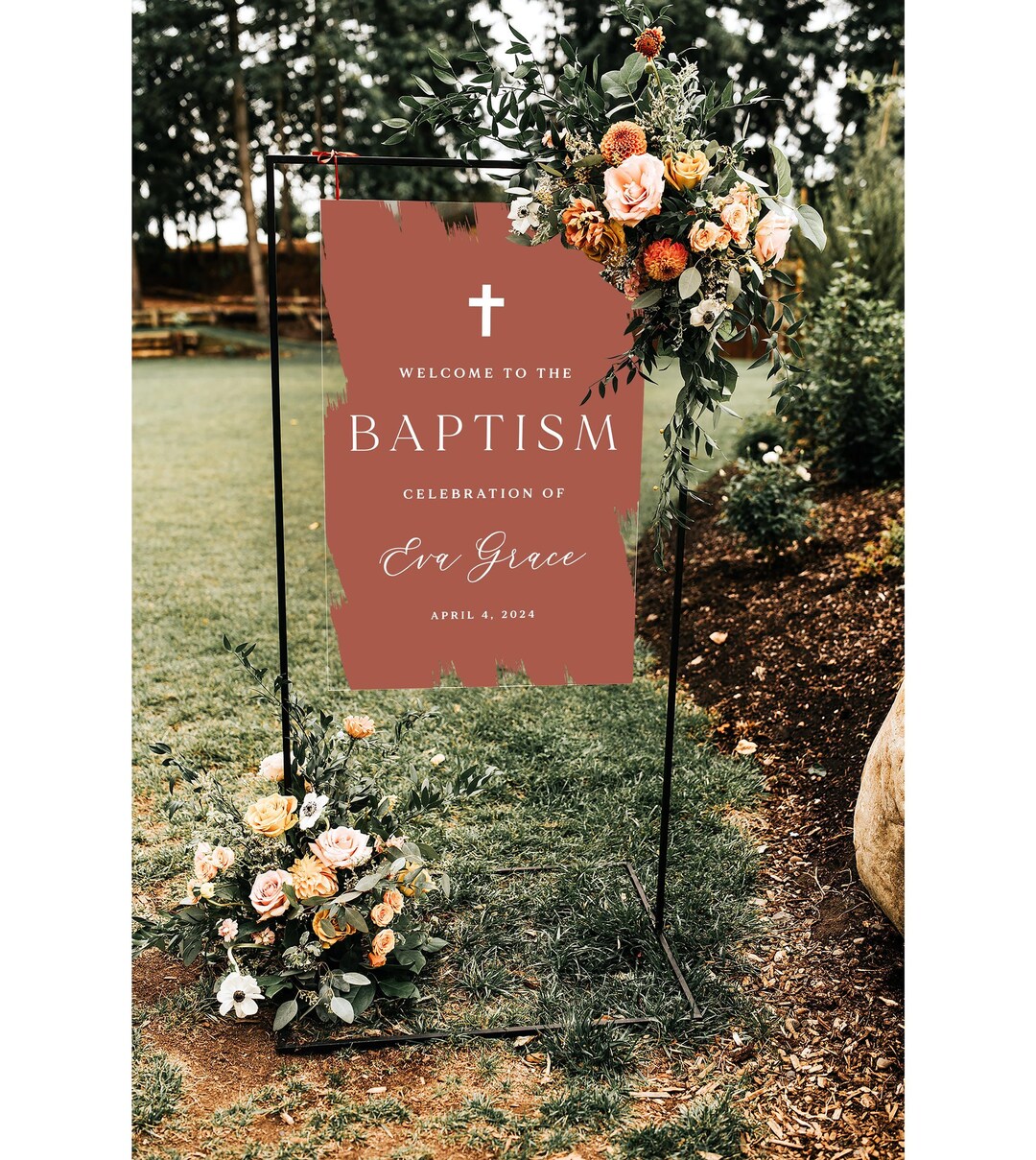 Baptism Sign, Acrylic Baptism Sign, Baptism Signs, Christening Sign ...