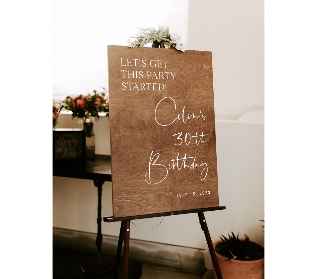 Birthday Sign, Wood Birthday Party Sign, Birthday Signs, Wooden ...