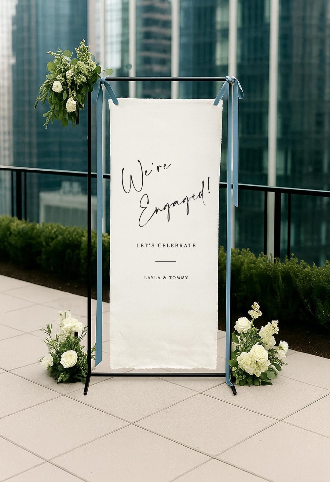 Linen Wedding Sign, Engagement Sign, Modern Wedding Decor, Personalized ...