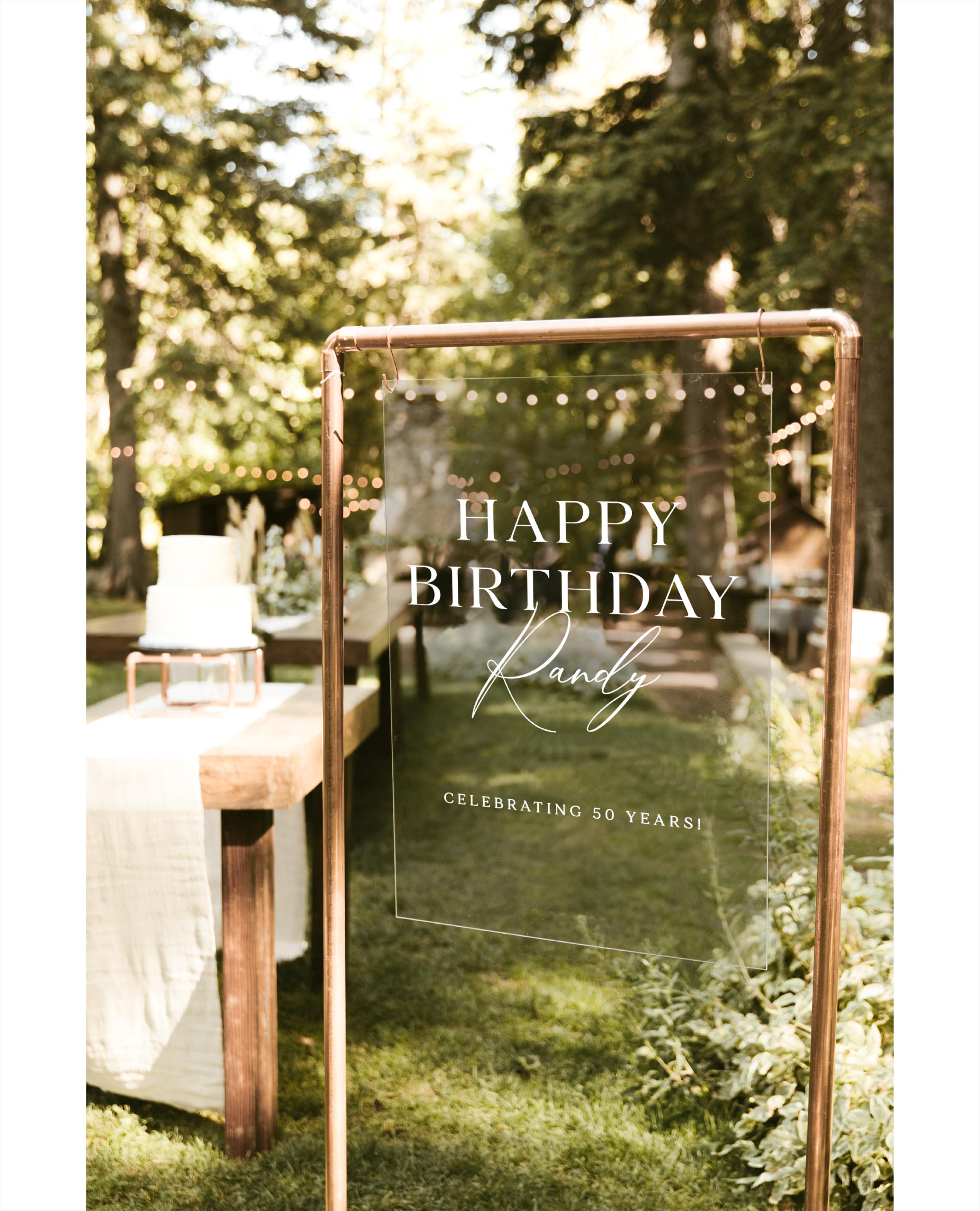 Birthday Welcome Sign, 50th Birthday Welcome Sign, Acrylic Birthday ...