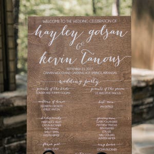 Wedding Program Sign, Wood Ceremony Sign, Wedding Party Sign, Rustic ...