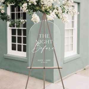 The Night Before Sign, Arch Wedding Welcome Sign, Arched Rehearsal ...