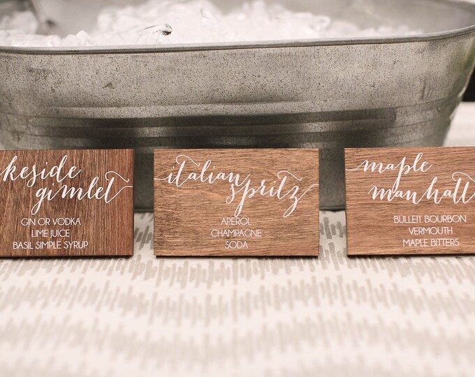 Beverage Food Sign Small Wooden Wedding Signs Wood c | Etsy