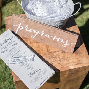 Programs Sign Wooden Wedding Signs Wood nc - Etsy