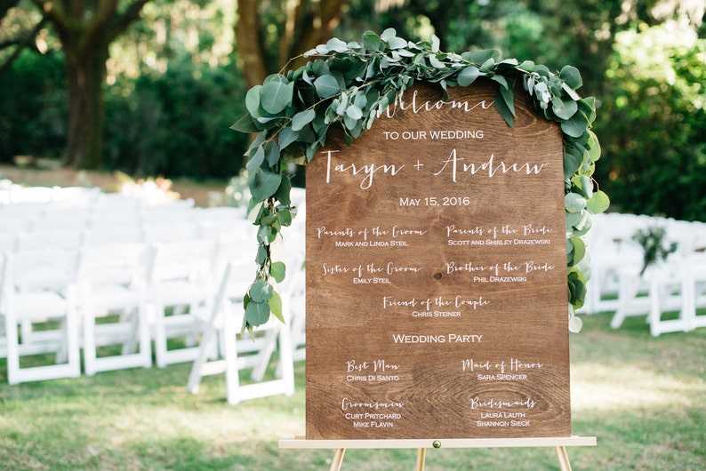 Wedding Program Sign Ceremony Sign Wedding Party Sign - Etsy