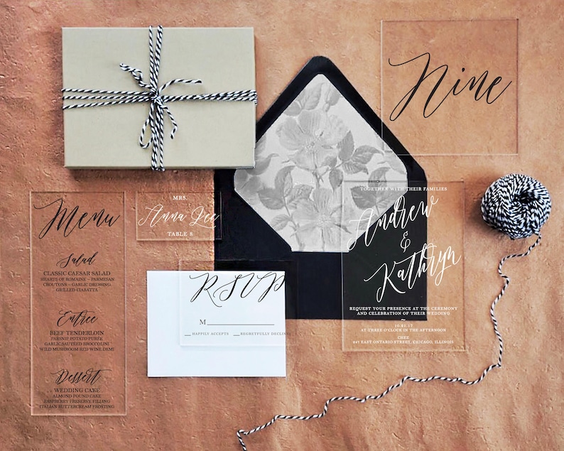 Acrylic Menu, Acrylic Wedding Menus, Lucite Wedding, Wedding Menus ...