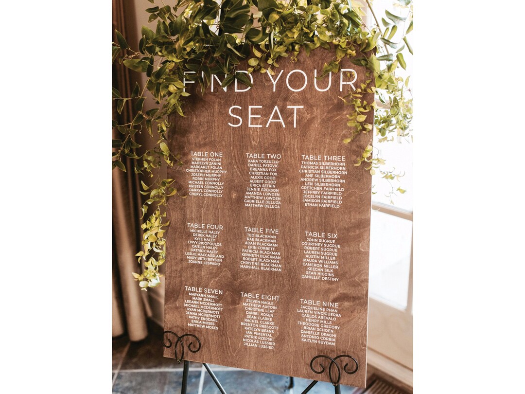 Wedding Seating Chart Sign, Escort Sign, Escort Board, Seating Board ...