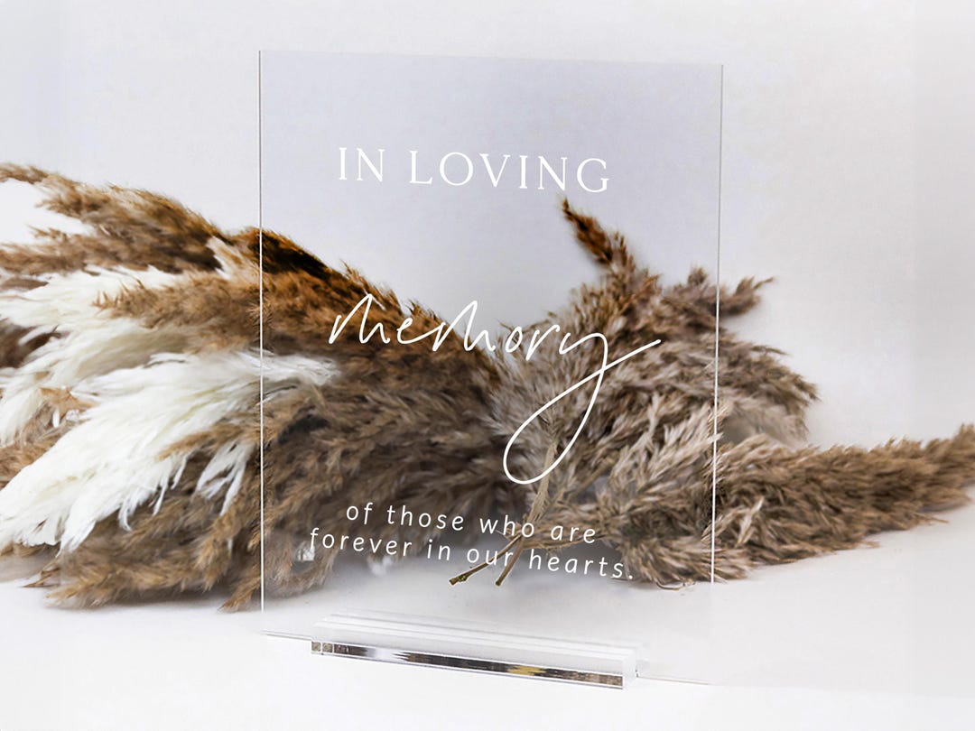 In Loving Memory Sign, Acrylic Memory Sign, Lucite Memory Sign, in ...
