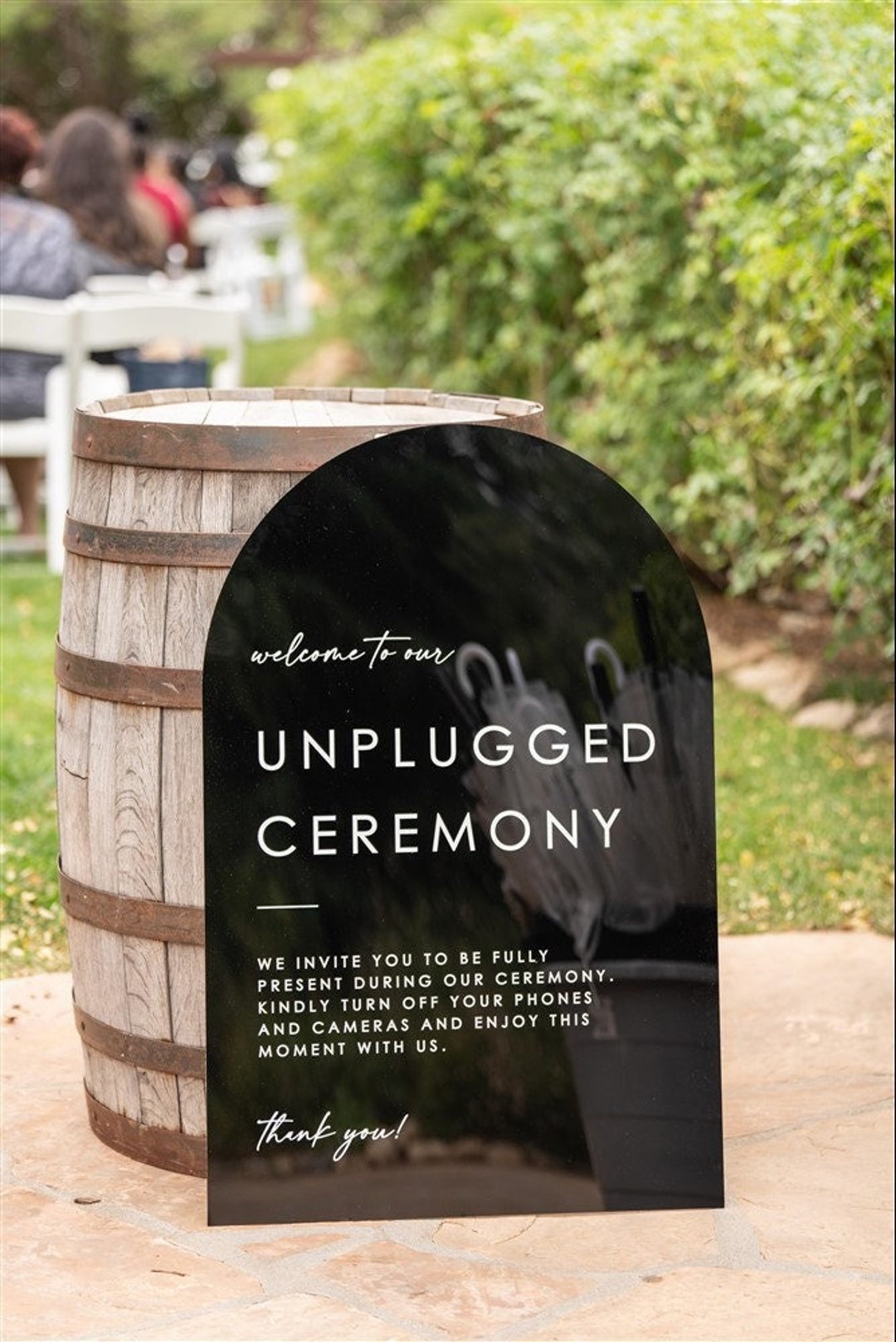 Unplugged Wedding Sign, Acrylic Unplugged Ceremony Sign, Arched ...