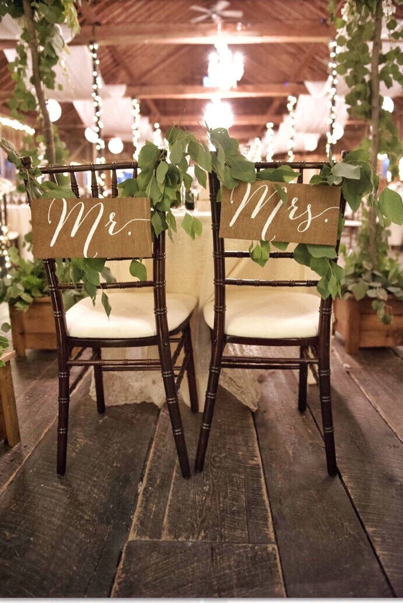 Mr and Mrs Signs, Mr and Mrs Chair Signs, Mr and Mrs, Mr Mrs Table Sign ...