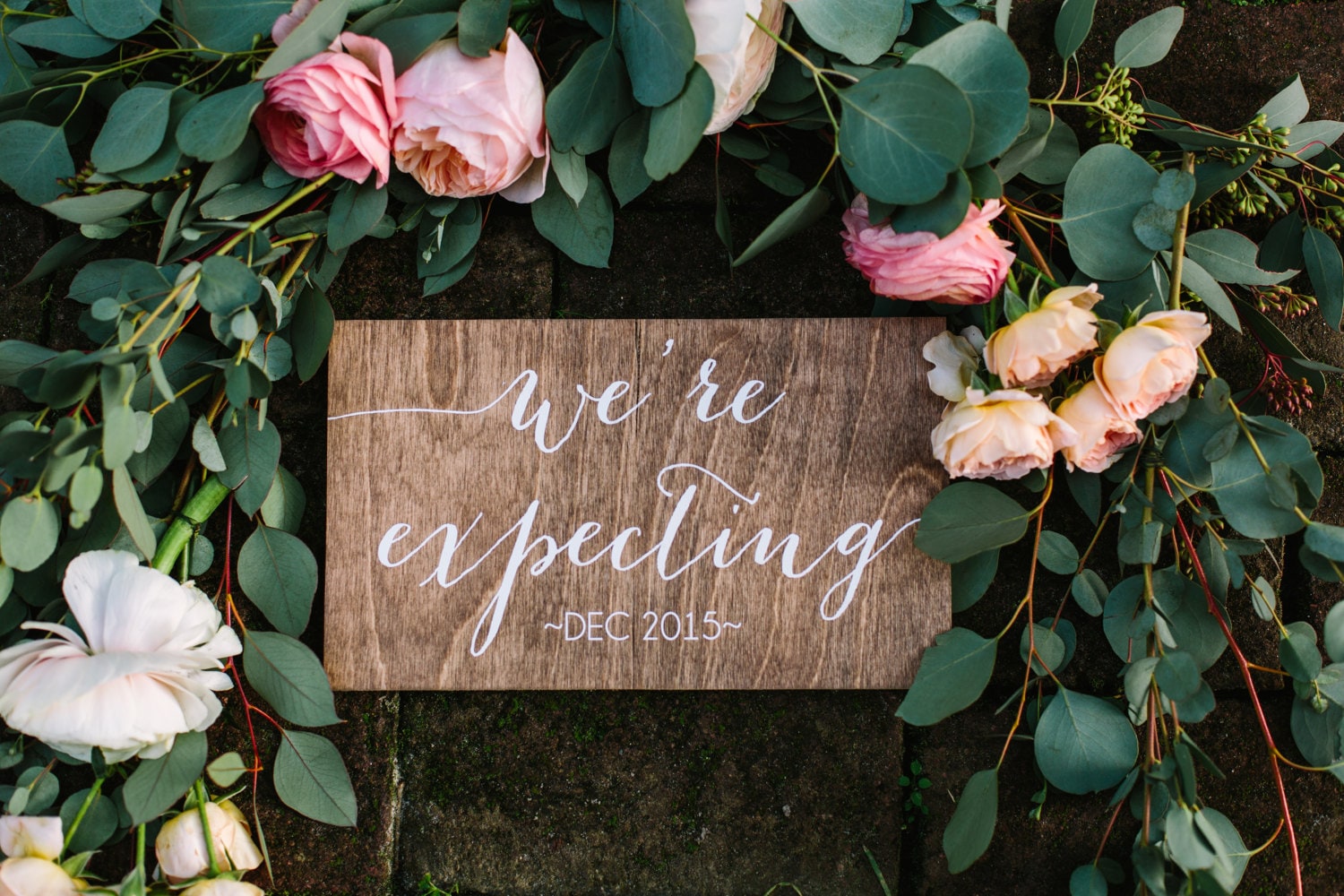 We're Expecting Sign - Pregnancy Announcement - Baby Announcement ...