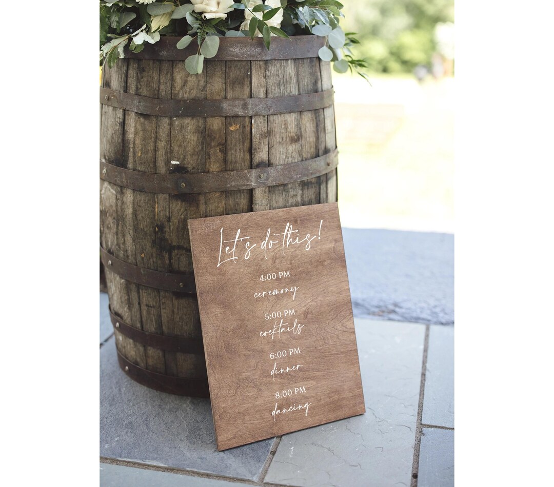 Wedding Schedule Sign, Wood Wedding Timeline Sign, Wedding Order of ...
