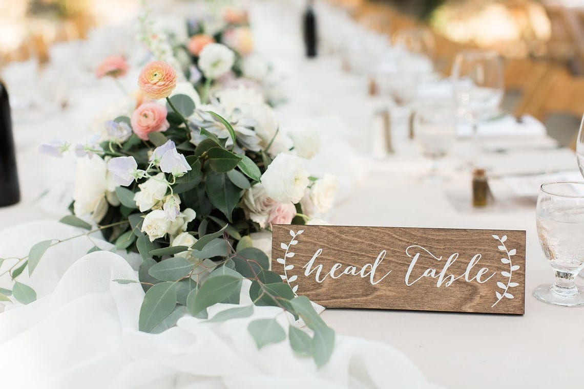 Head Table Sign, Sweetheart Table Sign, Wedding Table Sign, Wood ...