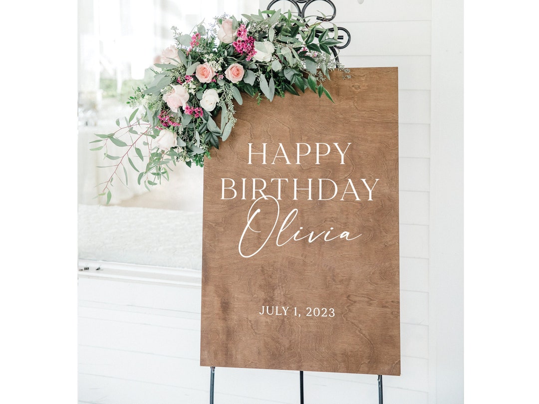 Wood Birthday Sign, Modern Birthday Sign, Modern Birthday Sign, Wooden ...