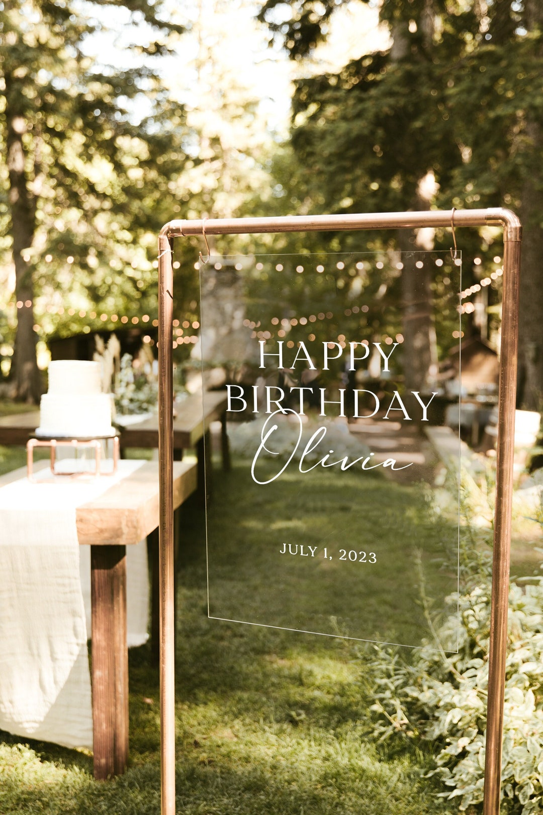 Acrylic Birthday Sign, Hanging Modern Birthday Sign, Modern Birthday ...