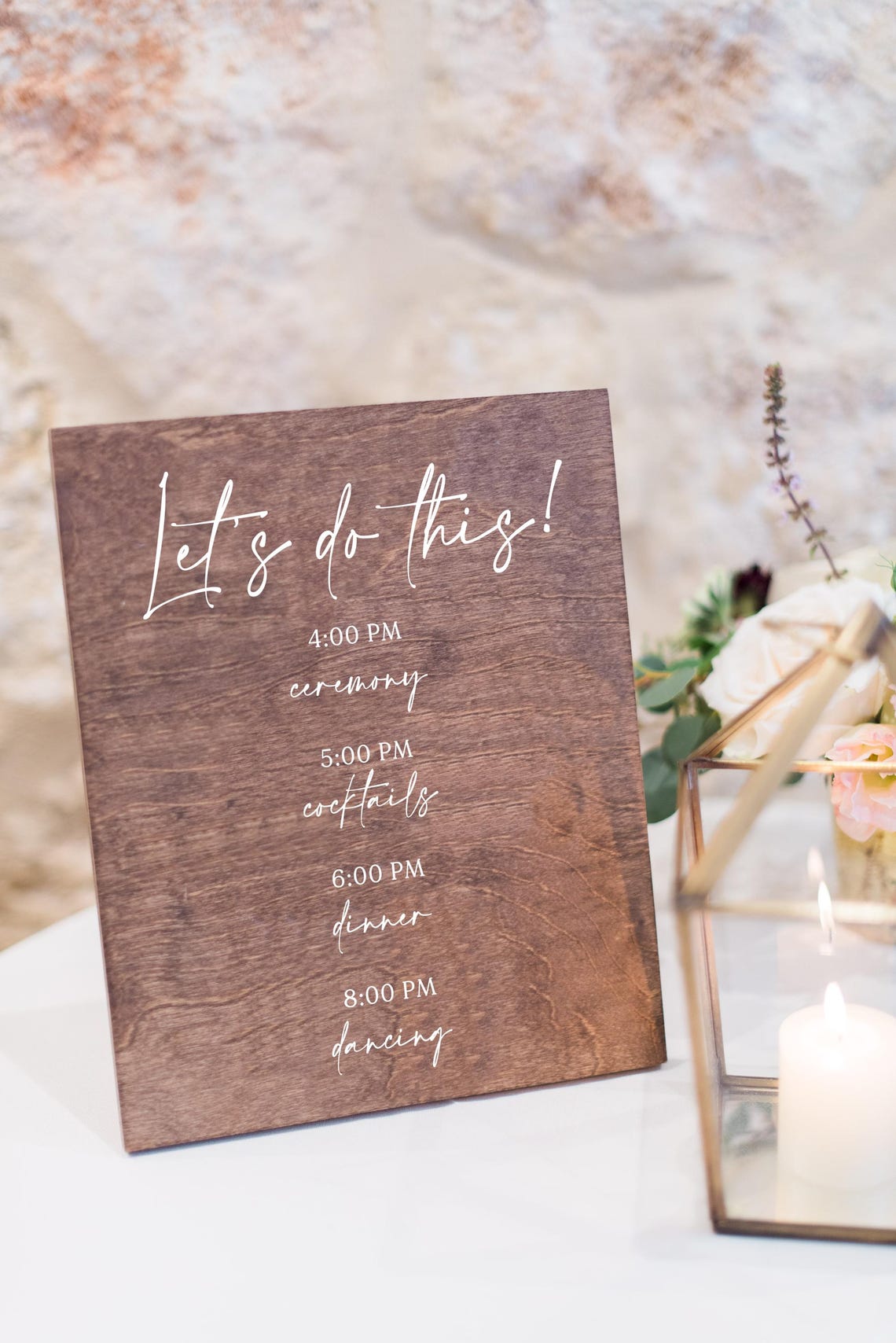 Wedding Schedule Sign, Wood Wedding Timeline Sign, Wedding Order of ...