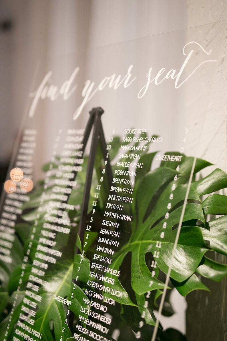 Wedding Seating Chart, Acrylic Wedding Sign, Seating Chart Sign, Table ...