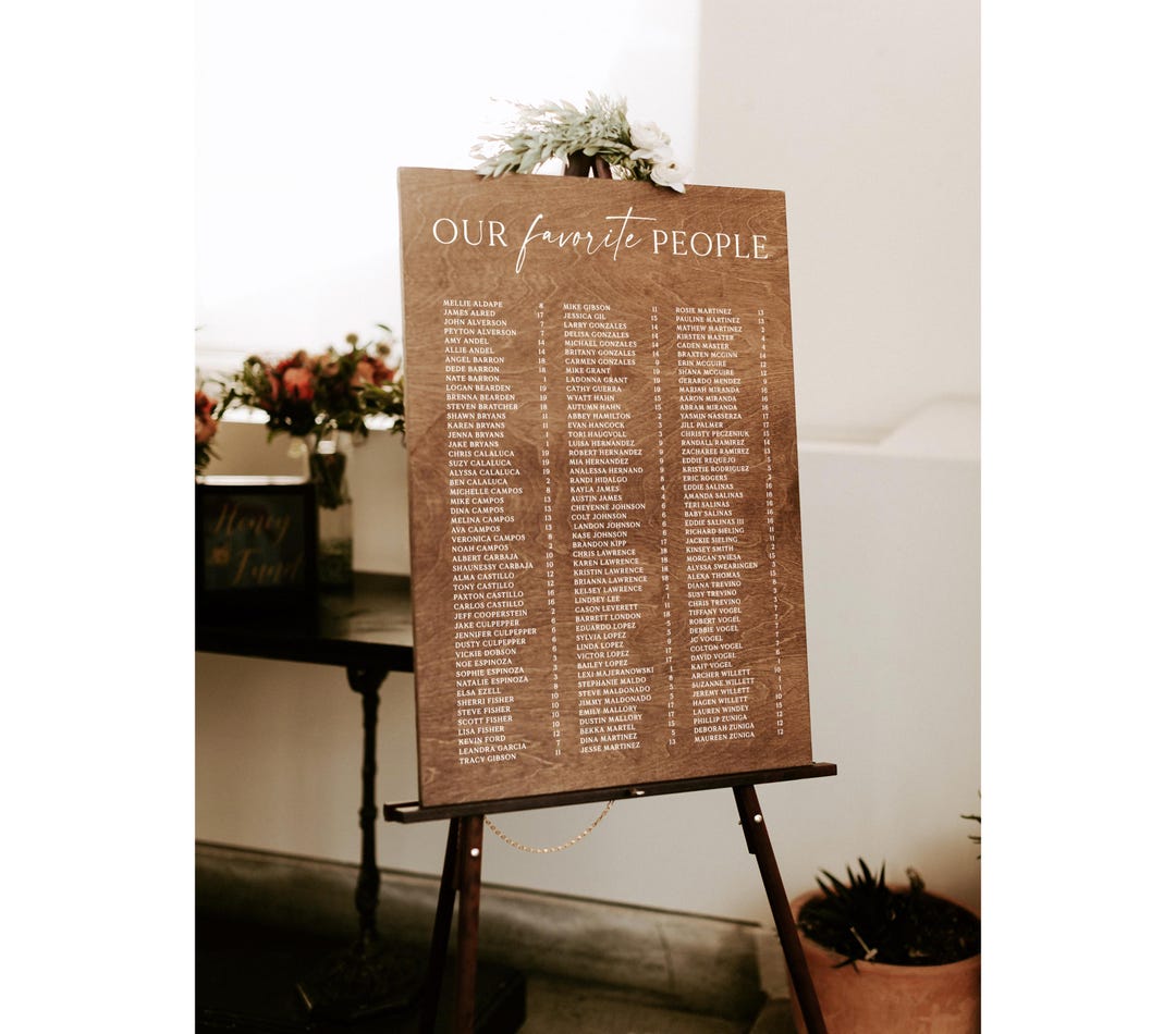 Seating Chart Sign, Table Seating Chart, Wood Wedding Sign, Wedding ...