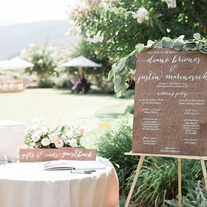 Wedding Program Sign, Wood Ceremony Sign, Wedding Party Sign, Rustic ...