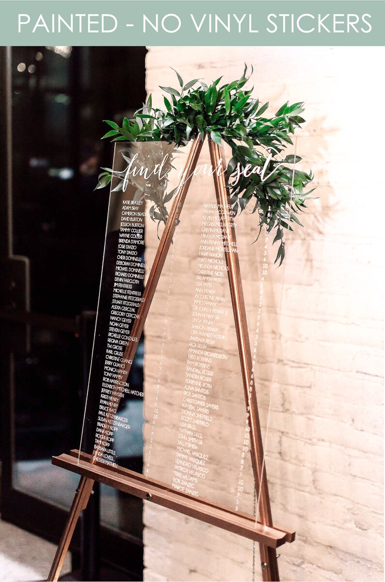 Wedding Seating Chart Sign Acrylic Escort Boards Seating - Etsy