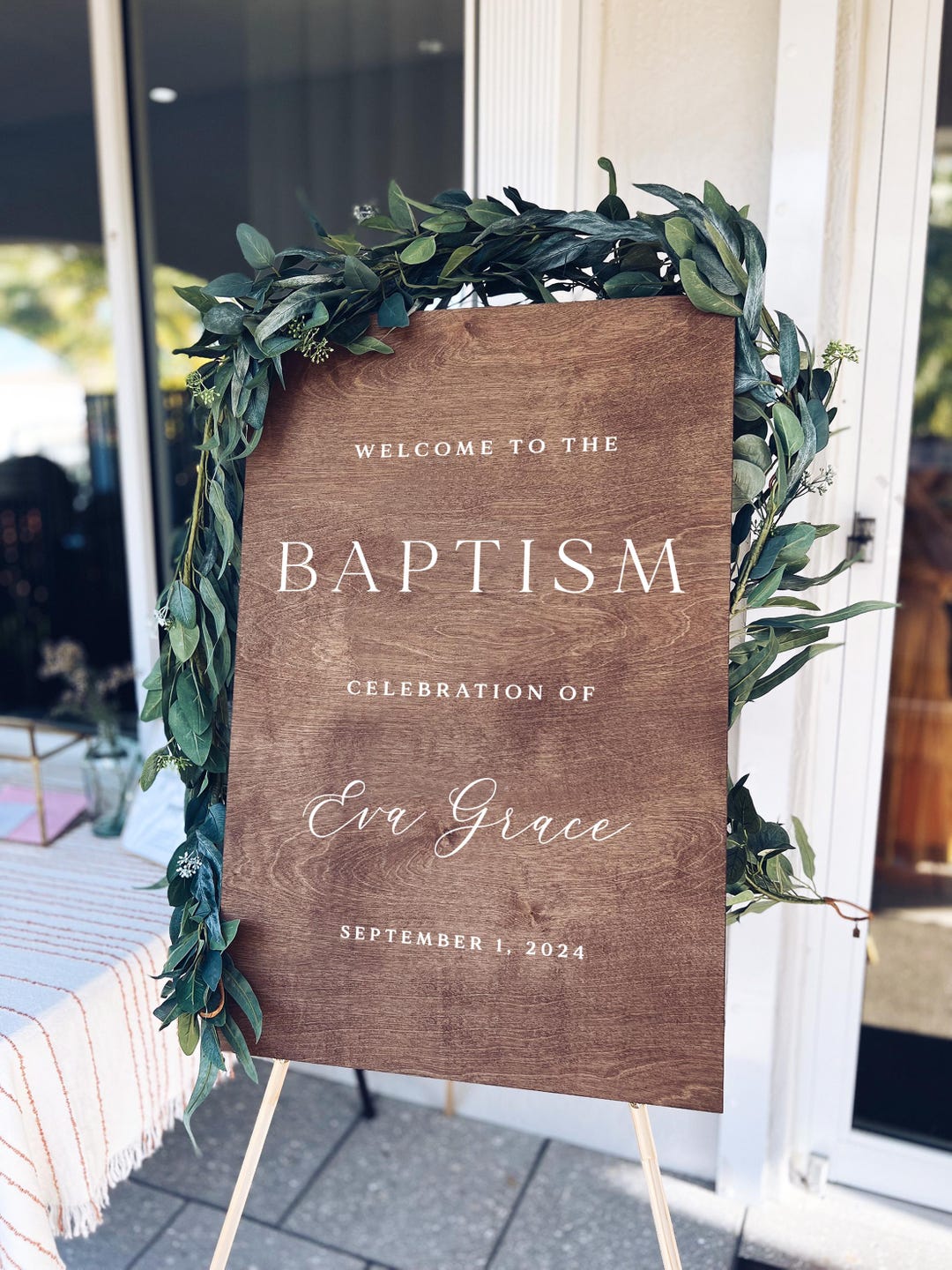 Baptism Sign, Wood Baptism Sign, Baptism Signs, Christening Sign Decor ...
