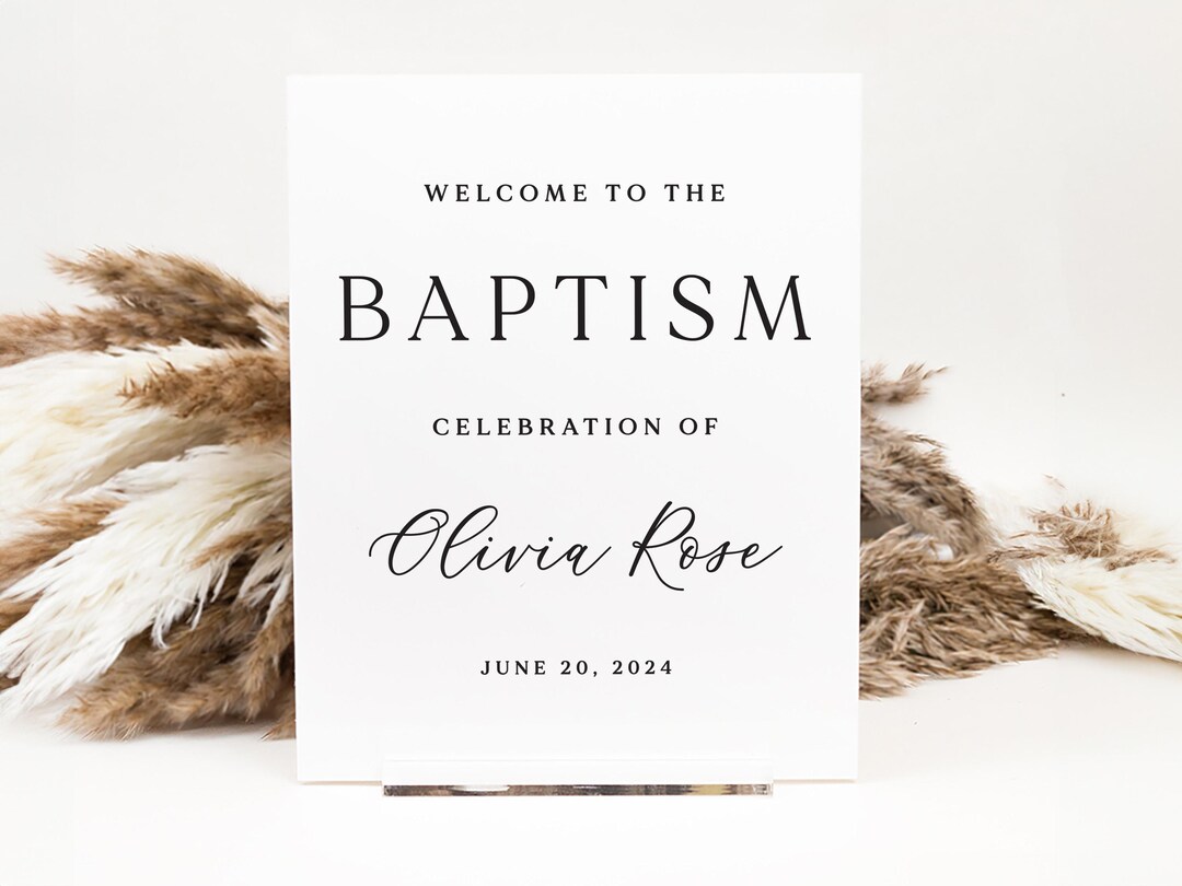 Baptism Sign, Acrylic Baptism Sign, Baptism Signs, Christening Sign ...