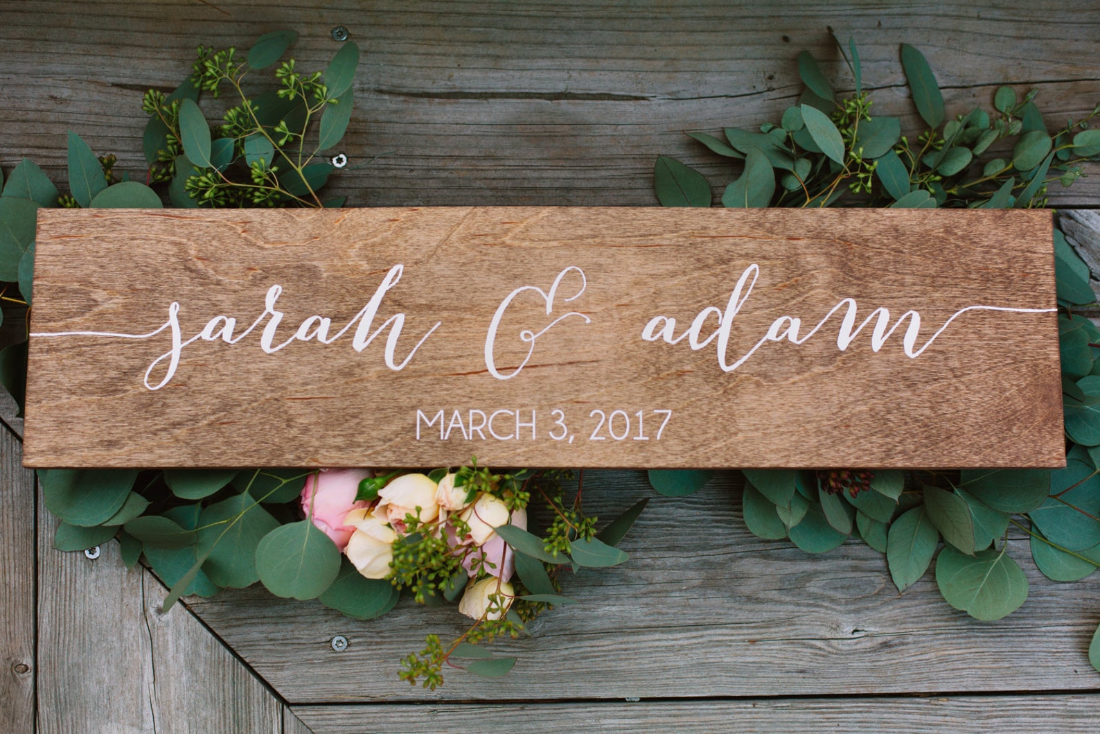 Wedding name and date sign wedding ceremony sign wedding | Etsy