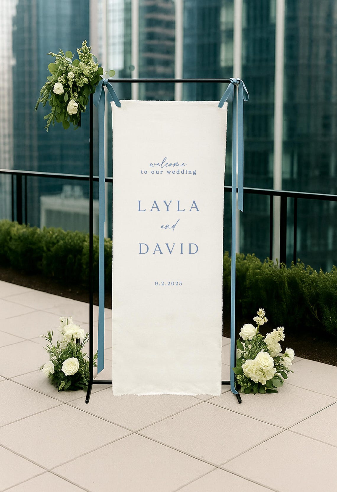 Linen Wedding Sign, Custom Fabric Welcome Banner, Modern Wedding Decor ...