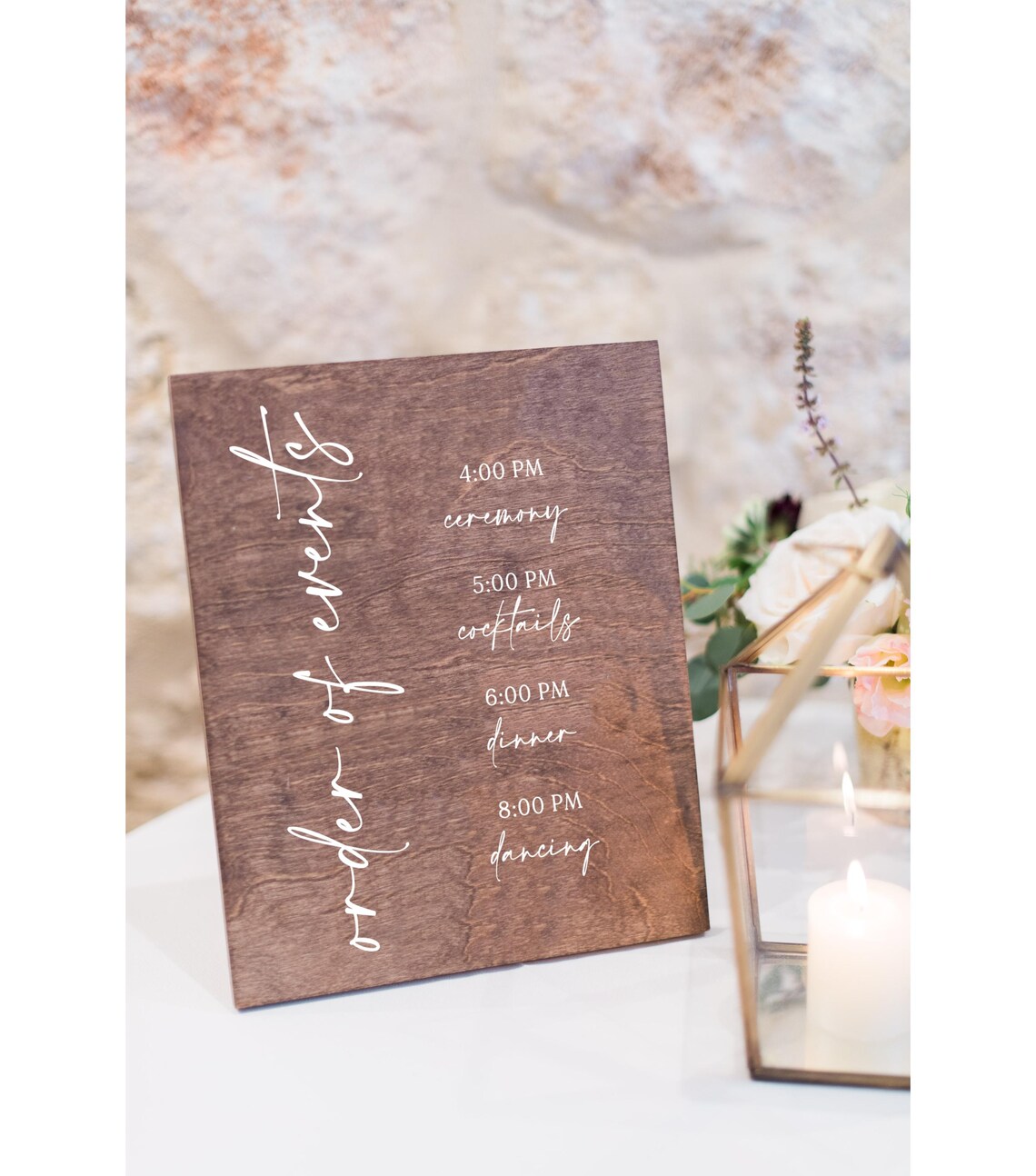 Wedding Schedule Sign, Wood Wedding Timeline Sign, Wedding Order of ...