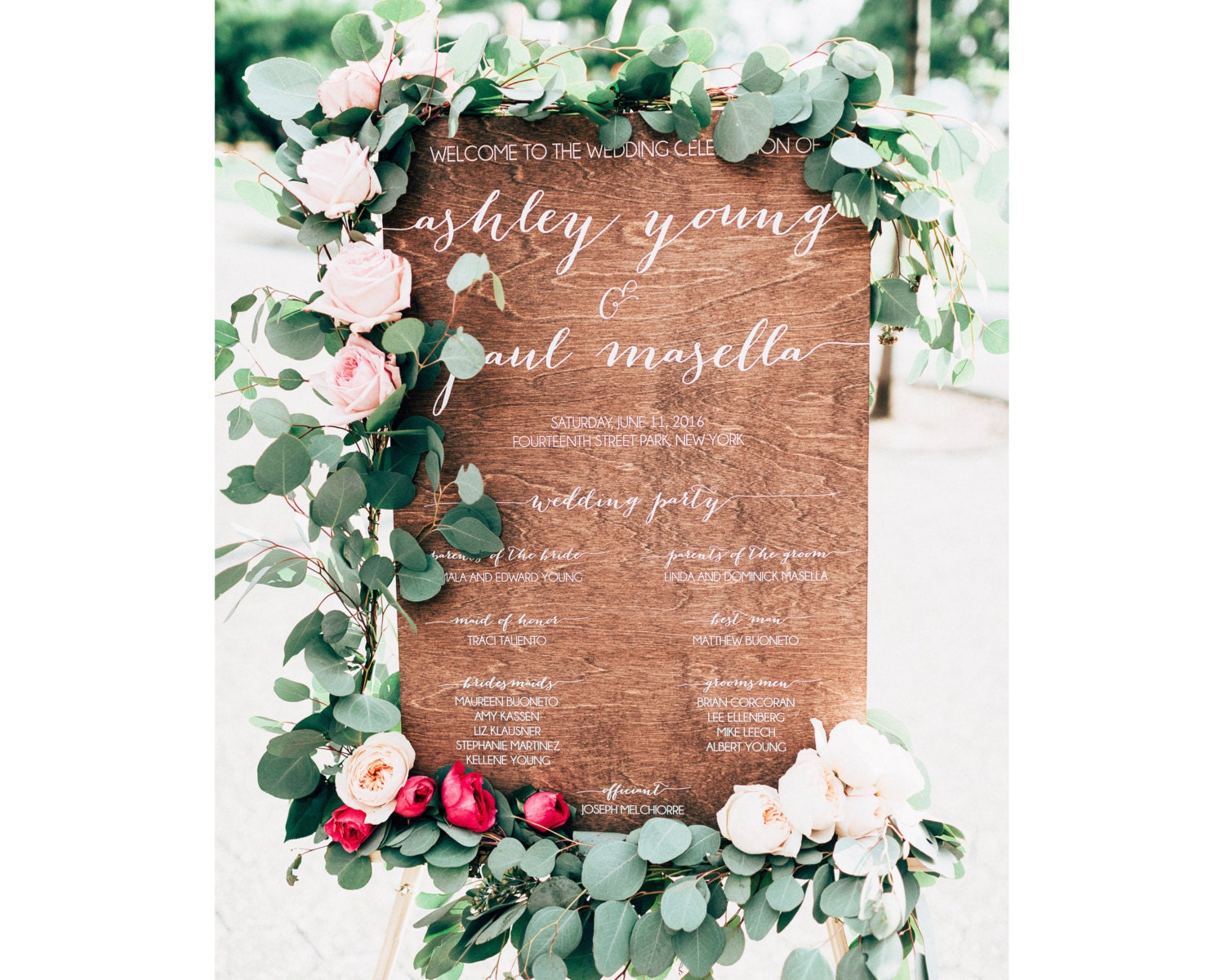 Wedding Program Sign, Wood Ceremony Sign, Wedding Party Sign, Rustic ...