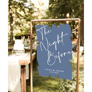 Rehearsal Dinner Sign, the Night Before Sign, Acrylic Wedding Welcome ...