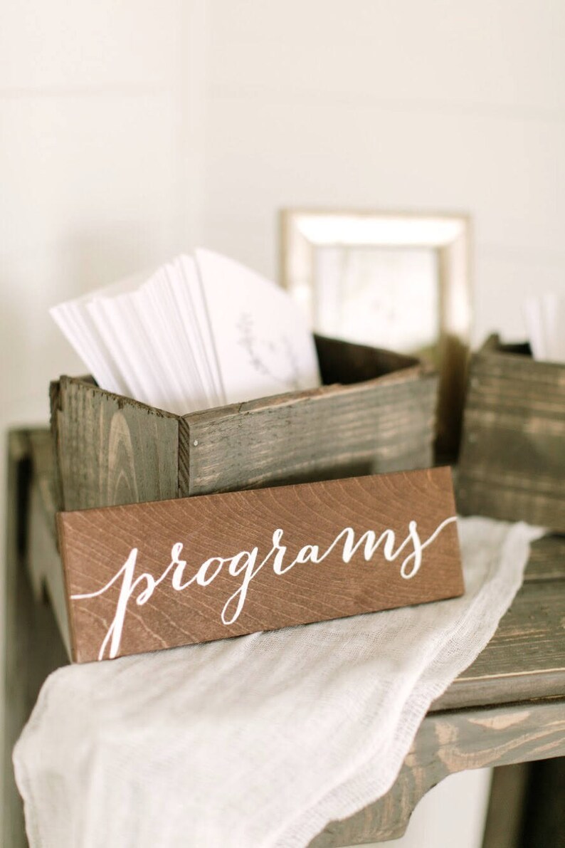 Programs Sign Wooden Wedding Signs Wood nc - Etsy