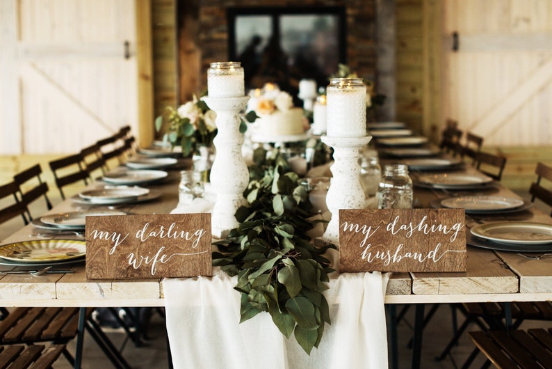 Mr and Mrs signs My dashing husband my darling wife | Etsy