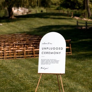 Unplugged Wedding Sign, Acrylic Unplugged Ceremony Sign, Arched ...