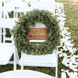 In Memory Sign, Memory Chair Sign for Loved One, in Memory Wedding Sign ...