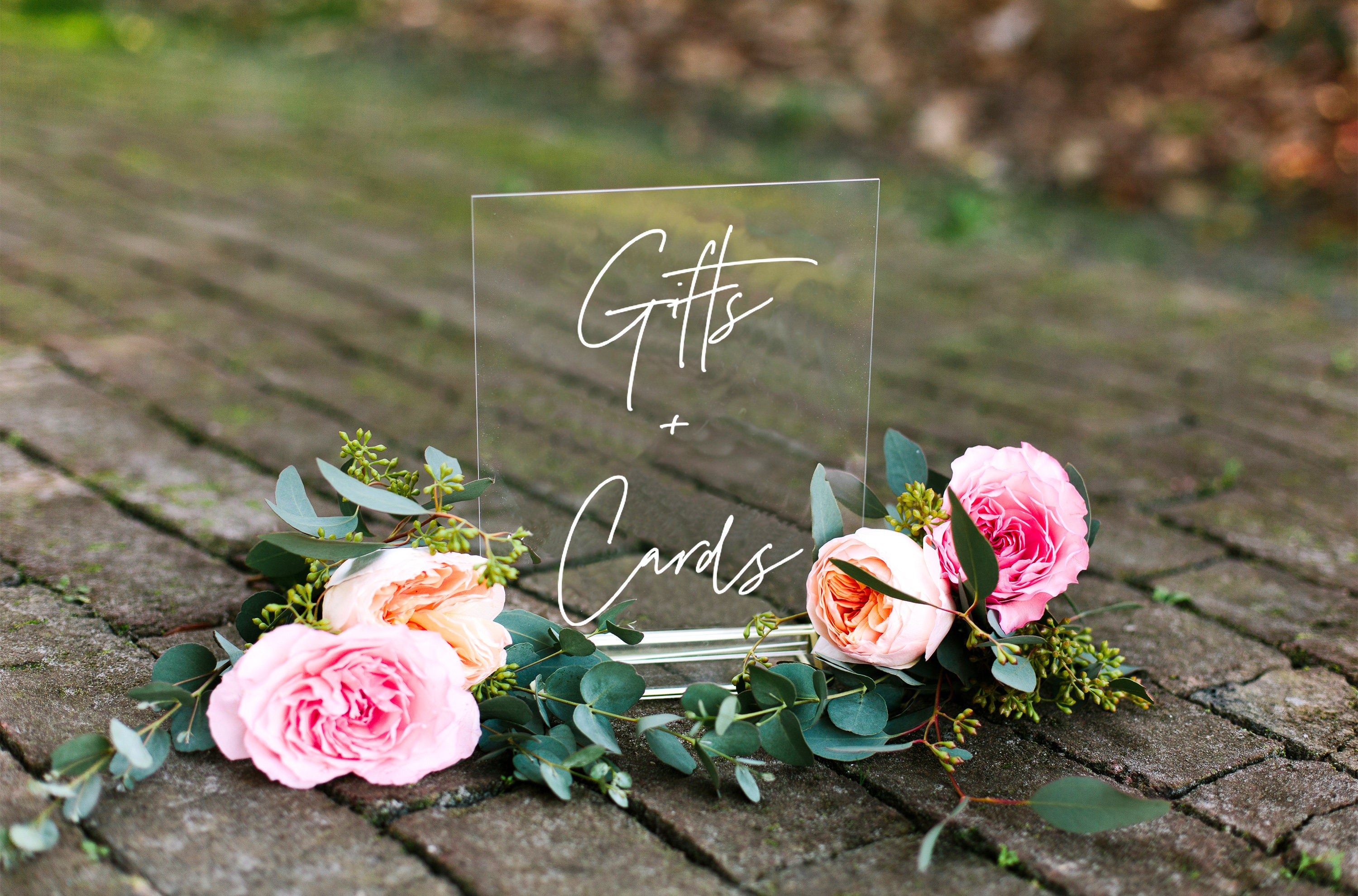 Gifts and Cards Sign, Modern Acrylic Gifts and Cards Sign, Lucite Gifts ...