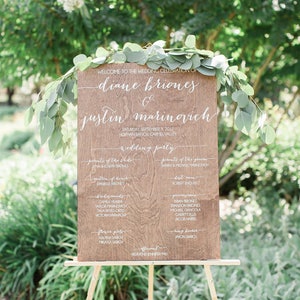 Wedding Program Sign, Wood Ceremony Sign, Wedding Party Sign, Rustic ...