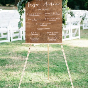 Wedding Program Sign - Ceremony Sign - Wedding Party Sign - Wooden ...