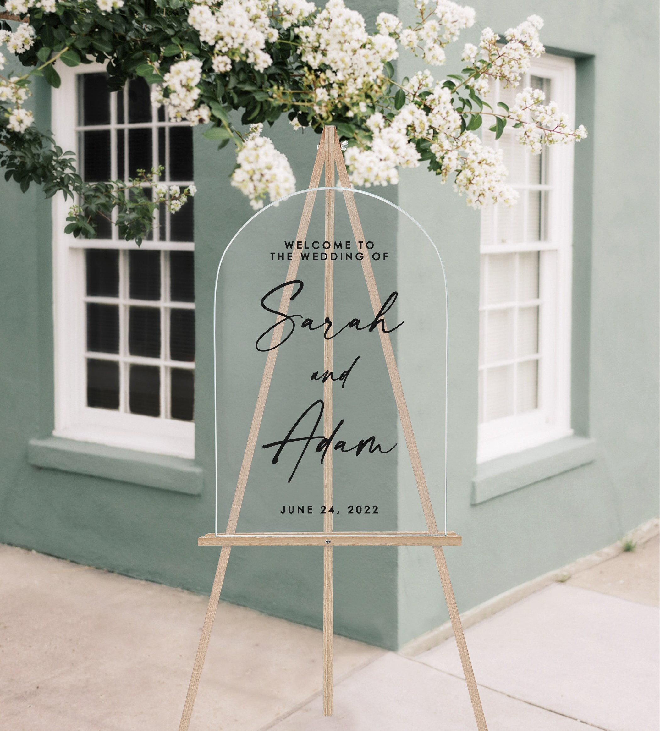 Wedding Welcome Sign Modern Wedding Sign Arched Acrylic - Etsy