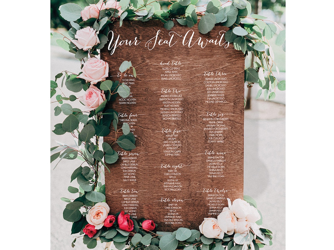Wedding Seating Chart Sign, Escort Sign, Escort Board, Seating Board ...