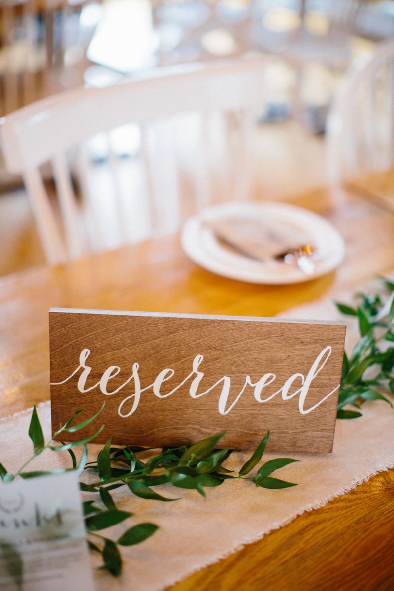 Reserved Sign Wedding Reserved Sign Reserved Wedding Sign - Etsy