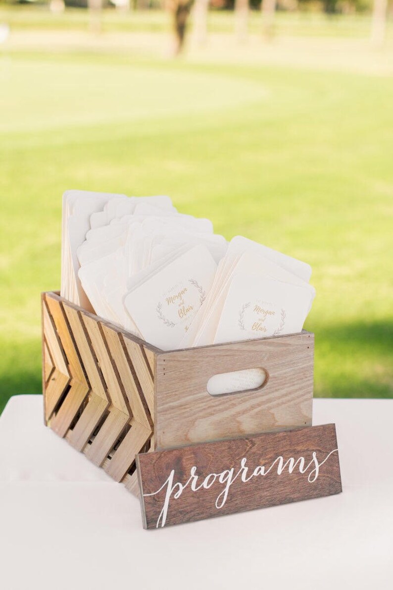 Programs Sign Wooden Wedding Signs Wood nc - Etsy