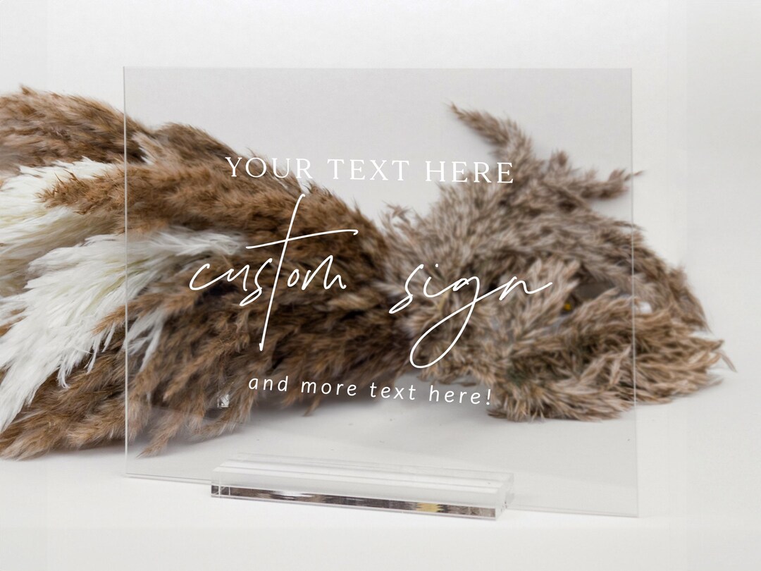 Custom Acrylic Tabletop Sign, Custom Lucite Sign, Wedding Sign, Custom ...