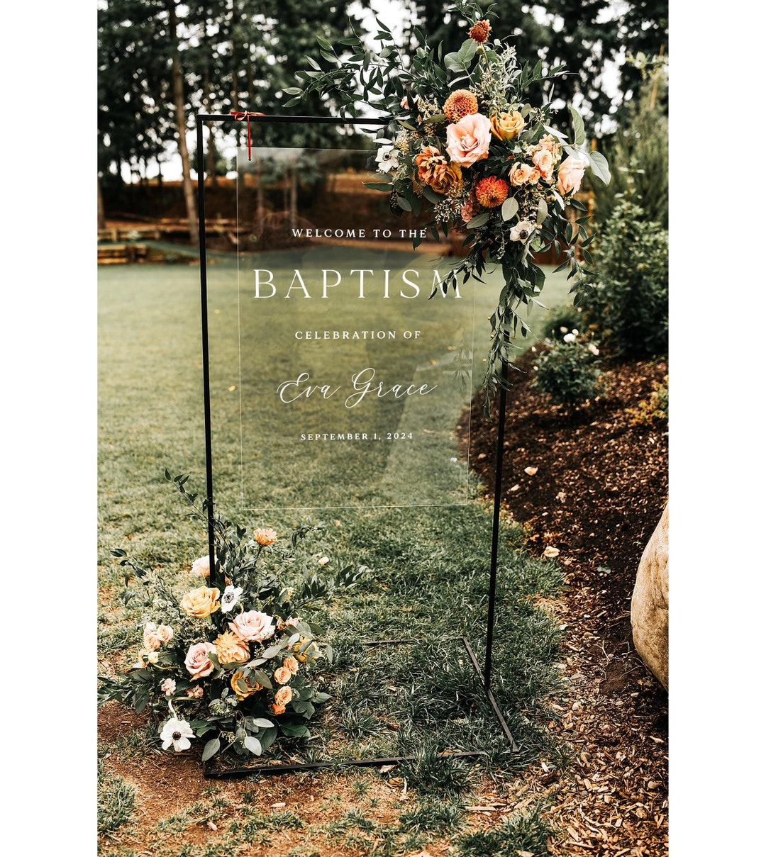 Baptism Sign, Acrylic Baptism Sign, Baptism Signs, Christening Sign ...