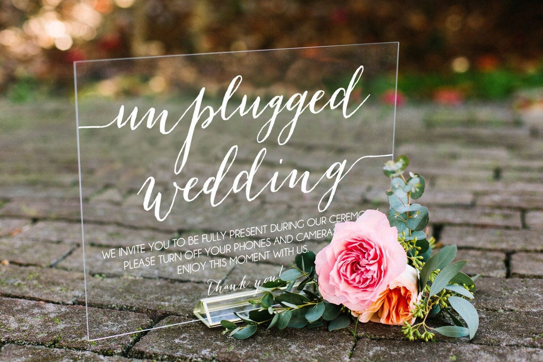 Unplugged Wedding Sign, Unplugged Ceremony Sign, Unplugged Wedding ...