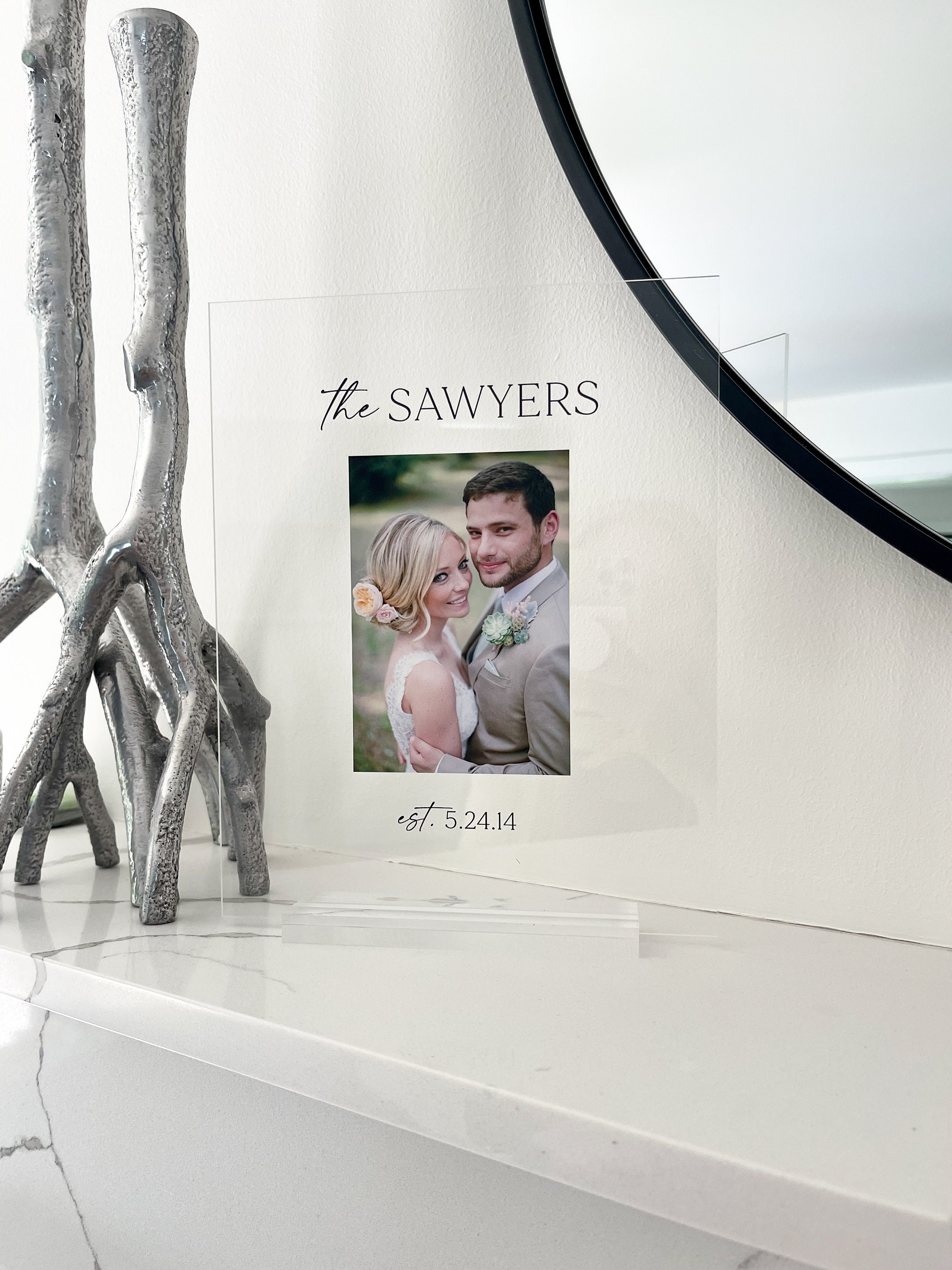 Personalized Photo on Acrylic, Wedding Photo Gift, Engagement Photo ...