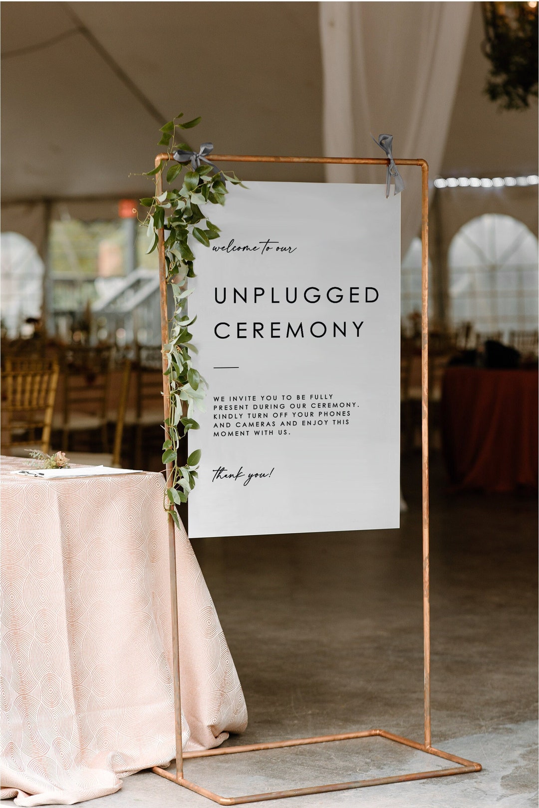 Unplugged Wedding Sign, Unplugged Ceremony Sign, Unplugged Wedding ...