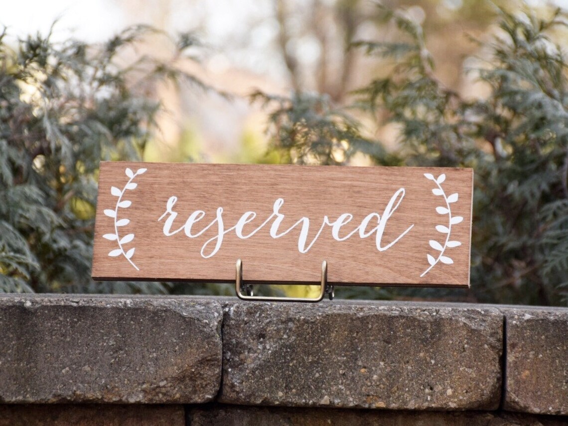 Reserved Sign Wedding Reserved Sign Reserved Wedding Sign - Etsy